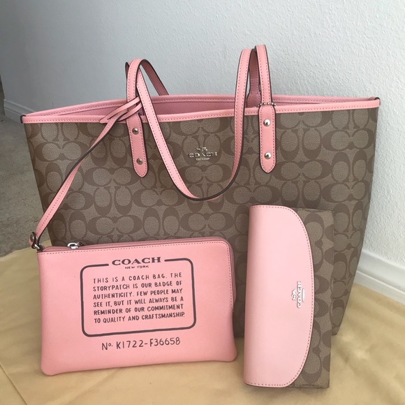 Coach | Bags | Nwt Coach Reversible City Tote Matching Wallet | Poshmark